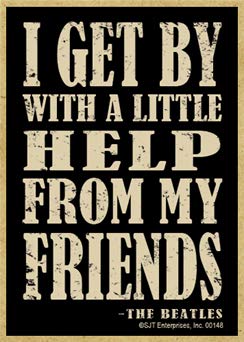 SJT ENTERPRISES, INC. I Get by with a Little Help from My Friends - The Beatles - Wood Fridge Kitchen Magnet - Made in USA - Measures 2.5" x 3.5" (SJT00148)