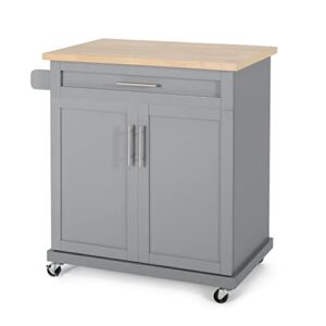 christopher knight home batavia kitchen cart, grey