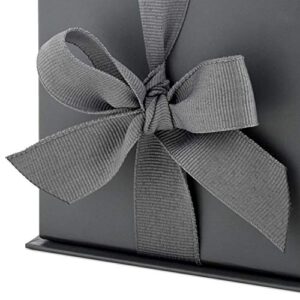 Hallmark Gray Ribbon and Paper Fill Small Gift Box with Lid, Slate Grey