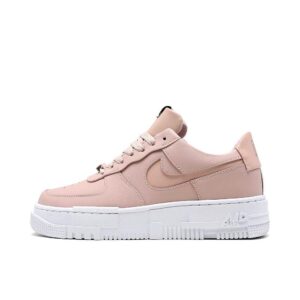 nike women's air force 1 pixel casual fashion sneaker ck6649-001, particle beige/particle beige-black, 8