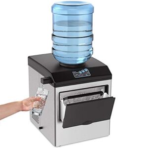 soukoo 2 in 1 water ice maker machine, 48lbs daily ice cube makers,stainless steel for countertop,tabletop with a scoop and a 4.5 pound storage basket……………