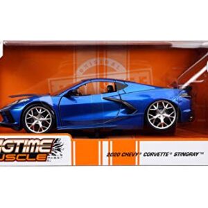 Jada Toys Bigtime Muscle 1:24 2020 Chevy Corvette Stingray Die-cast Car Candy Blue, Toys for Kids and Adults