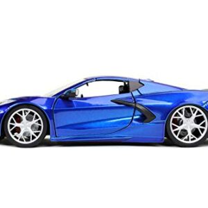 Jada Toys Bigtime Muscle 1:24 2020 Chevy Corvette Stingray Die-cast Car Candy Blue, Toys for Kids and Adults