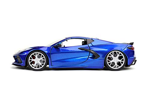 Jada Toys Bigtime Muscle 1:24 2020 Chevy Corvette Stingray Die-cast Car Candy Blue, Toys for Kids and Adults