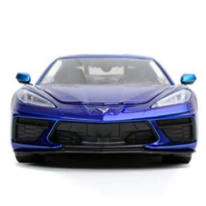 Jada Toys Bigtime Muscle 1:24 2020 Chevy Corvette Stingray Die-cast Car Candy Blue, Toys for Kids and Adults