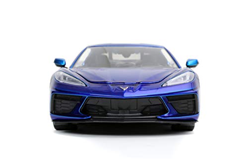 Jada Toys Bigtime Muscle 1:24 2020 Chevy Corvette Stingray Die-cast Car Candy Blue, Toys for Kids and Adults