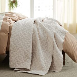 Bedsure King Size Quilt Set - Lightweight Summer Quilt King - Beige Bedspreads King Size - Bedding Coverlets for All Seasons (Includes 1 Quilt, 2 Pillow Shams)