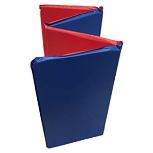 Case of 8 - KinderMat, 5/8" Thick, 4-Section Rest Mat, 45" x 19" x 5/8" Vinyl, Red/Blue, Great for School, Daycare, Travel, and Home, Made in The USA