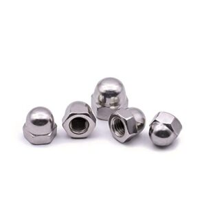 m6-1.0 acorn cap hex locknuts 30 pcs 304 stainless steel 18-8, bright finish