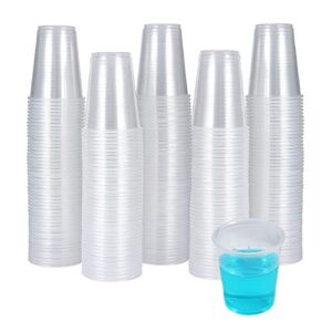 turbo bee 300 pack 3 oz clear plastic cups，disposable bathroom mouthwash cups, small plastic cups-espresso cups ideal for drinking tasting, food samples