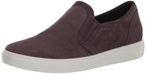 ecco women's soft classic slip on sneaker, shale nubuck, 8-8.5