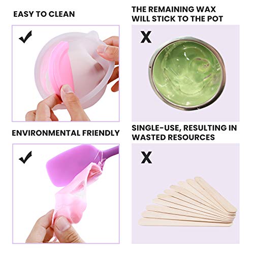 Delanie 2Pcs Silicone Wax Warmer Liner for Hair Removal, Replacement Silicone Wax Pot Wax Bowl, 500ml, 16.9 Oz