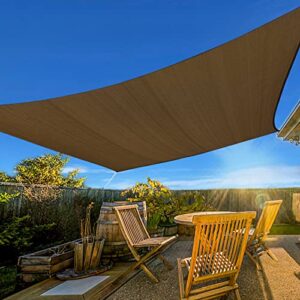 artpuch 12'x16' sun shade sail curved commercial outdoor shade cover mocha brown rectangle heavy duty permeable 185gsm backyard shade cloth for patio garden sandbox (we make custom size)