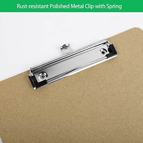 16 Pack Clipboards Letter Size 9" x 12.5" Eco-Friendly Wood Clip Boards Hardboard for A4 Paper Low Profile Clip for Office, School, Classroom Supplies, Hospital, Traveling, Party, Brown