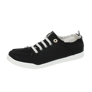 vionic pismo women's casual supportive sneaker black canvas - 8.5 medium