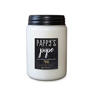 Milkhouse Candle Company, Farmhouse Collection, 26 Ounce Apothecary Jar, Pappy's Pipe