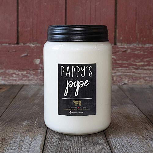 Milkhouse Candle Company, Farmhouse Collection, 26 Ounce Apothecary Jar, Pappy's Pipe