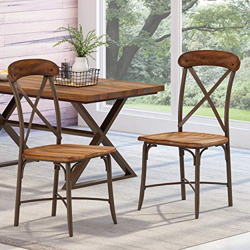 Christopher Knight Home Stroble Dining Chair Sets, Dark Brown + Espresso