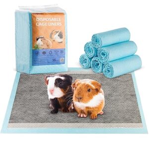 geegoods disposable guinea pig cage liners,liners pee pads for guinea pig,bamboo charcoal odor controlling,super absorbent,suitable for c&c cage liners(16pack)