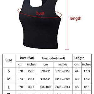 4 Pieces Basic Workout Crop Tank Tops Sleeveless Racerback Sport Tank Top for Women Yoga Running (Black, Charcoal Gray, Olive Green, Medium)