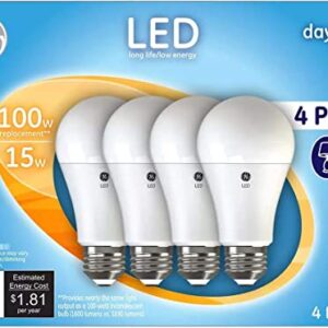 GE Daylight 100 Watt Replacement LED Light Bulbs, General Purpose, Bluish White Light Bulbs 4 Pack (Daylight, 4 Pack)