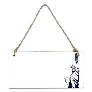 babe maps united states of america independence day hanging wall decor sign, statue of liberty bathroom decorations wall art, 8" by 4" wood sign plaque home decor