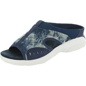 easy spirit women's traciee7 flat sandal, denim 404, 7.5