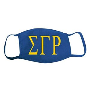 greekgear women's sigma gamma rho face mask royal blue with gold imprint