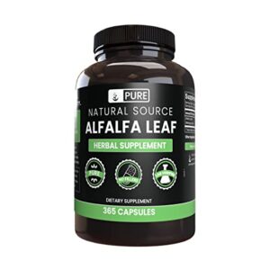 Pure Original Ingredients Alfalfa Leaf (365 Capsules) No Magnesium Or Rice Fillers, Always Pure, Lab Verified