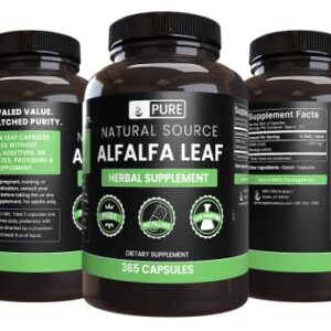 Pure Original Ingredients Alfalfa Leaf (365 Capsules) No Magnesium Or Rice Fillers, Always Pure, Lab Verified