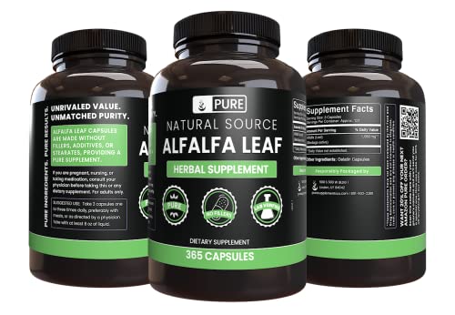 Pure Original Ingredients Alfalfa Leaf (365 Capsules) No Magnesium Or Rice Fillers, Always Pure, Lab Verified