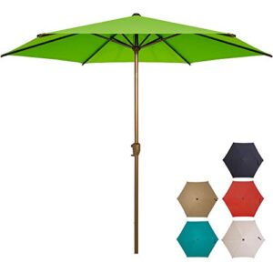 ogrmar 7.5 ft patio umbrella outdoor table umbrella with push button tilt and crankfor terrace, backyard, garden, courtyard, swimming pool, lawn (pear green)