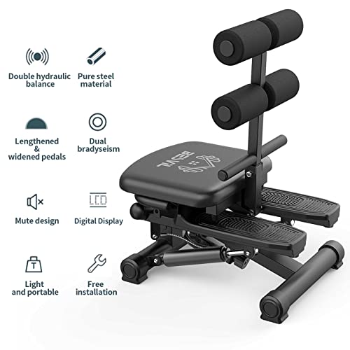 BESVIL Stepper ABS Workout Equipment AB Machine Total Body Workout Fitness Exercise Machine Stepping Exercise Machine for Home Gym Workout,Black