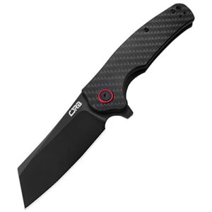 cjrb cutlery folding knife crag (j1904) ar-rpm9 powder steel black pvd blade carbon fiber handle pocket knife edc knife