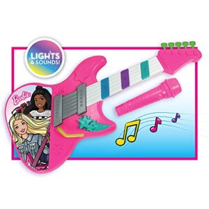 Barbie Rock Star Guitar, Interactive Electronic Toy Guitar with Lights, Sounds, and Microphone, Kids Toys for Ages 3 Up by Just Play