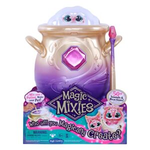 magic mixies magical misting cauldron with interactive 8 inch pink plush toy and 50+ sounds and reactions