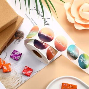 600 Pieces 1.5 Inch Positive Stickers Motivational Encouragement Quote Label Stickers Handwritten Modern Artistic Inspirational Stickers for Greeting Cards Envelopes Sealing Decor