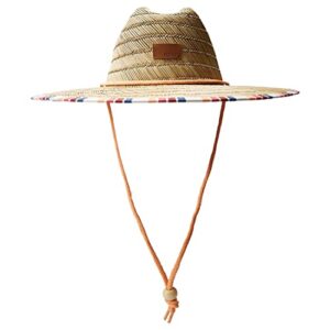 roxy womens tomboy straw sun hat, snow white confiti exc, small-medium us