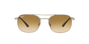 ray-ban rb3670 square sunglasses, copper/clear gradient brown, 54 mm