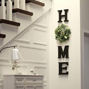 Wood Home Sign for Wall Decor Wooden Home Letters with Wreath Artificial Eucalyptus Modern Decorative Hanging Farmhouse Home Sign for Living Room Kitchen Christmas Housewarming Gift