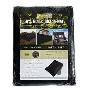 Garden expert 10ft x 20ft 50% Black Sun Shade Net Plant Mesh Shade Cloth Sunblock UV Resistant Netting for Greenhouse&Garden