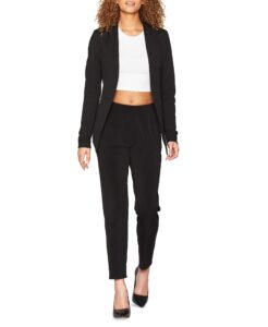 bcbgeneration women's relaxed asymmetrical open front tuxedo blazer, black, small