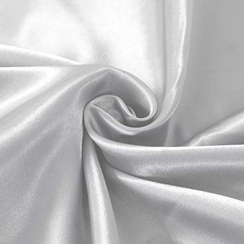 yourose Satin Pillowcase for Hair and Skin, 2 Pack Standard Size Silky Pillowcases with Envelop Closure, (Silver, 20”X26”,2pcs)