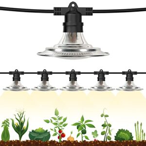 espird outdoor led grow lights for greenhouse waterproof string grow light, full spectrum led plant grow light lamp, waterproof greenhouse grow lights for seedling, veg, flower (6-bulbs)