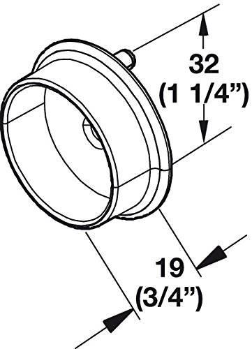 1 Pair for 1 5/16" Diameter Closet Rod Wardrobe Tube End Supports (Matt aluminum)