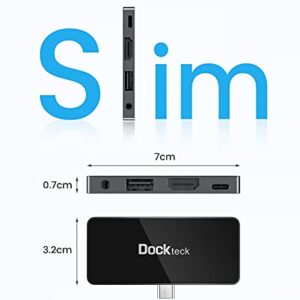 USB C Hub Adapter for iPad Pro 2021 2020 2018 11 12.9 / iPad Air 4 10.9 iPad mini6 Dockteck 4 in 1 iPad Pro USB-C Hub with 100W Power Delivery, 4K@60Hz HDMI Port, USB 2.0 Port and 3.5mm Headphone Jack