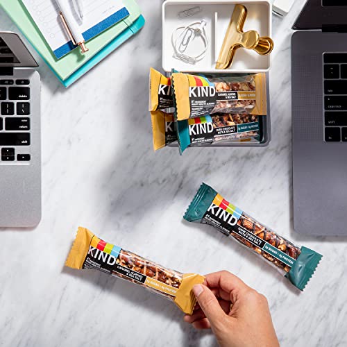 KIND Nut Bars Favorites Variety Count, 1.4 Ounce, 12 Count, Dark Chocolate Nuts and Sea Salt, Peanut Butter Dark Chocolate, Caramel Almond and Sea Salt