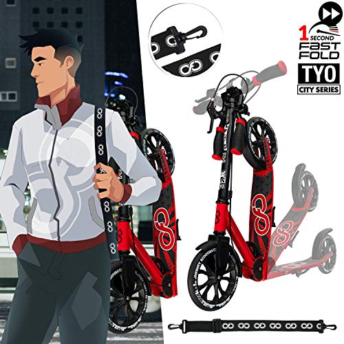 Crazy Skates Tokyo Foldable Kick Scooter (TYO) - Features Adjustable Height Handlebars, handbrake and Aluminum Deck City Series