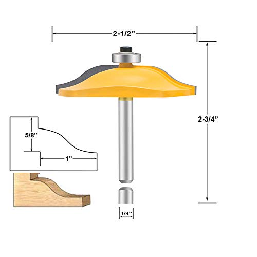 LEATBUY Router Bits 3 PCS Router Bit Set, 1/4-Inch Shank Round Over Raised Panel Cabinet Door Ogee Rail and Stile, Woodworking Wood Cutter, Wood Carbide Milling Tool(1/4-Single)