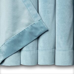 Chanasya Solid Velvet Curtains - Classy and Solid Drapes for Living Room or Bedroom - 52" x 84" - Slate Blue, 2 Panels